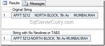 Remove Newline Tab Character in Data using SQL Server